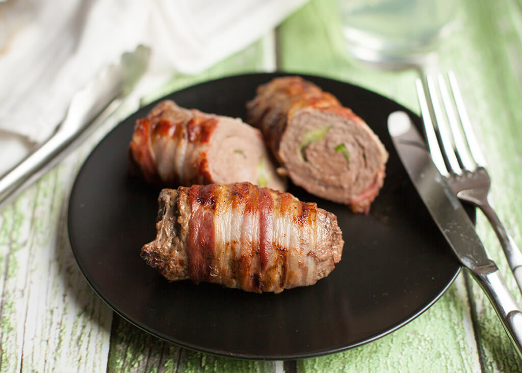 BBQ bacon-steak-roll - Paleo.nl